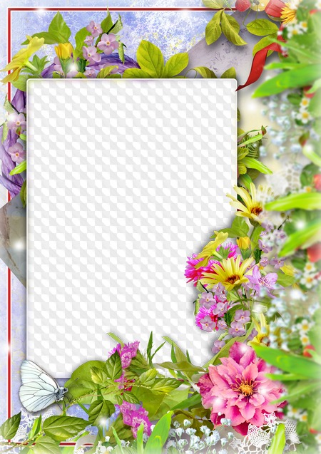 Floral Frame for photoshop ( psd, png, download )