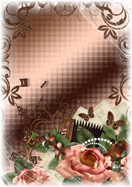 Flower frame for photoshop with red roses download