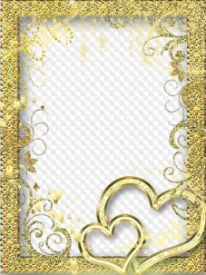 Stylish gold frame psd for a photo - Shining gold patterns