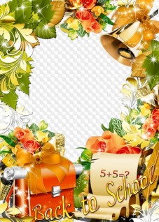 School pencils and letters, photo frame for school class photo