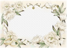 Wedding frame PNG, PSD