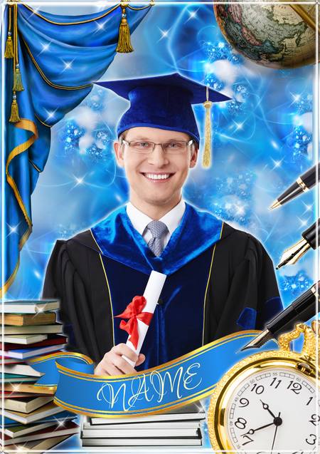 Student photo frame for graduates. Transparent PNG Frame, PSD Layered ...