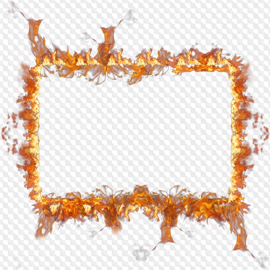 PSD, 5 PNG, Fire Frames for Photoshop