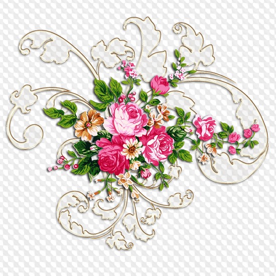 Png Curls with flowers, free png images, download