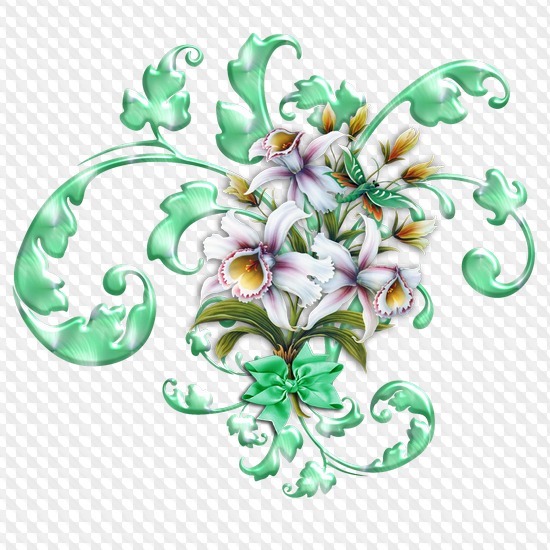 Png Curls with flowers, free png images, download