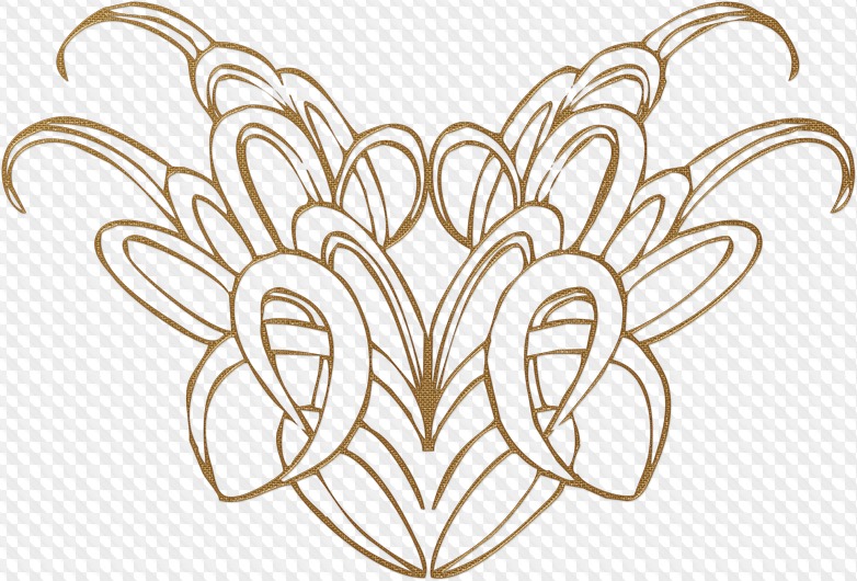 Golden decorative elements in PNG, for design