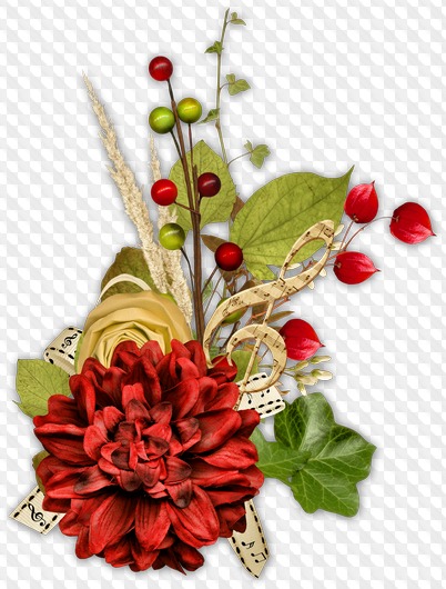 PSD, 6 PNG, Flower clusters on a transparent background, download