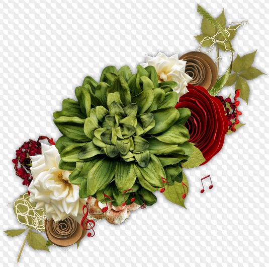 PSD, 6 PNG, Flower clusters on a transparent background, download