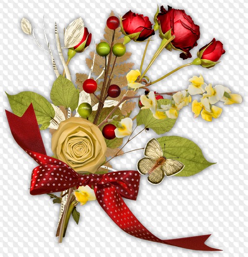 PSD, 6 PNG, Flower clusters on a transparent background, download