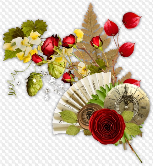 PSD, 6 PNG, Flower clusters on a transparent background, download