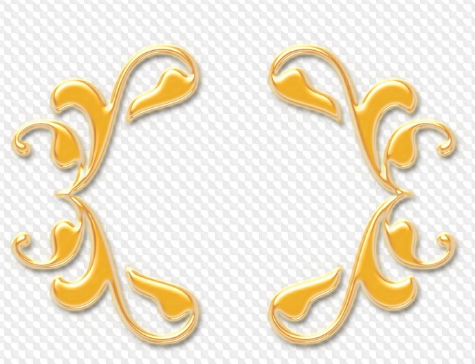 Gold decorative elements psd, png on transparent background for design ...