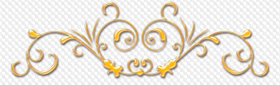 Gold decorative elements psd, png on transparent background for design ...