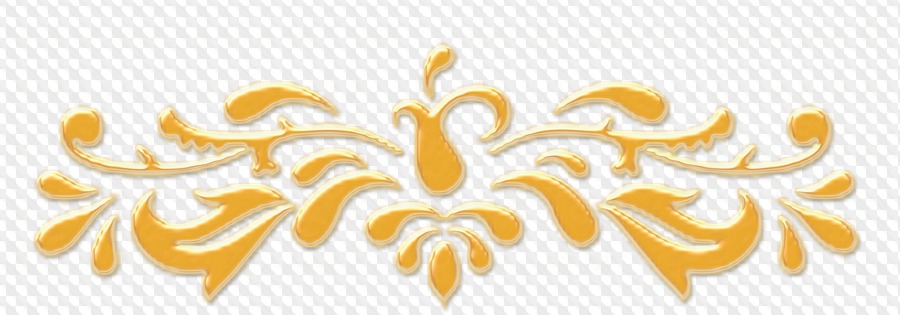 Gold decorative elements psd, png on transparent background for design ...