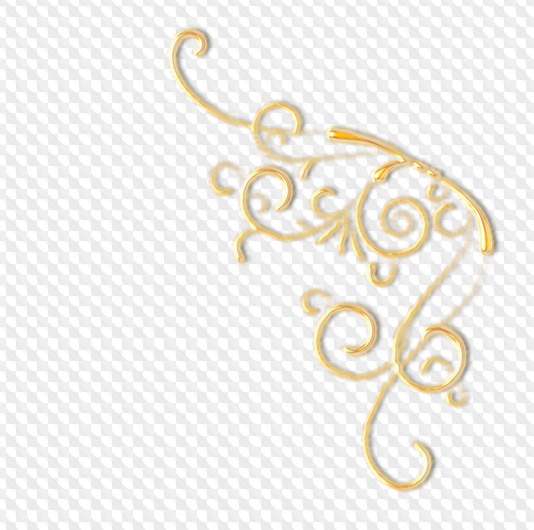 Gold decorative elements psd, png on transparent background for design ...
