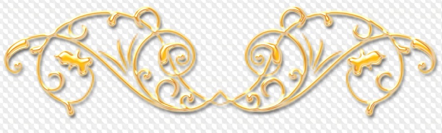 Gold decorative elements psd, png on transparent background for design ...
