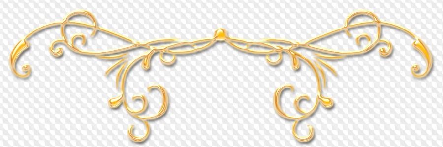 Gold decorative elements psd, png on transparent background for design ...
