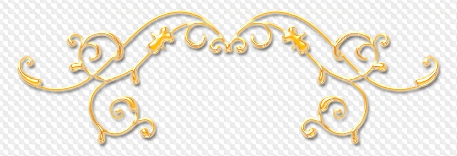 Gold decorative elements psd, png on transparent background for design ...
