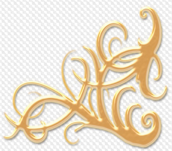 Gold decorative elements psd, png on transparent background for design ...