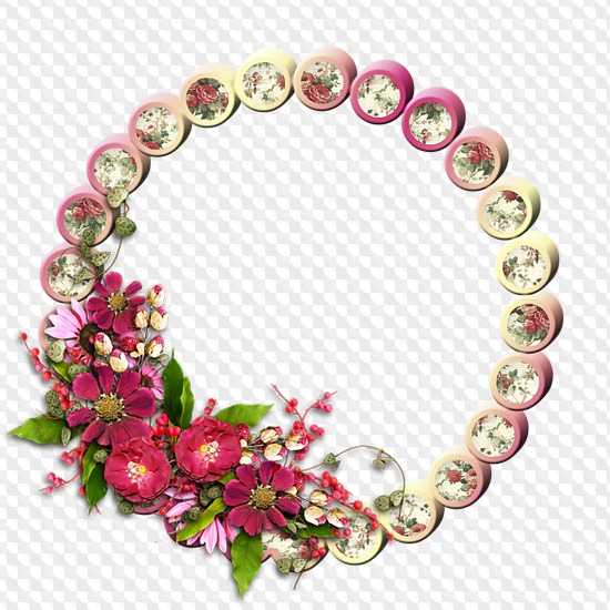11 PNG, Flower Frames-cuts png for the vignettes with flower clusters