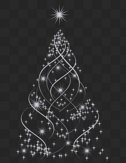 10 PNG, Silver Christmas trees, graphics, PNG with transparent background
