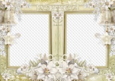 Free wedding png frame photo frame psd wedding white roses - Free download