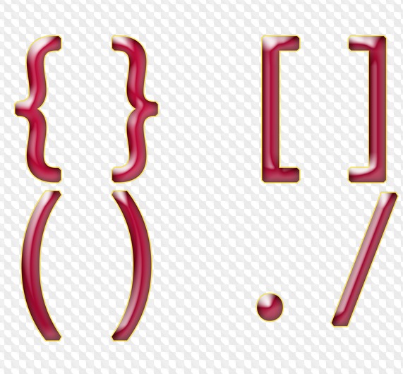 Russian alphabet, numbers and punctuation marks with patterns