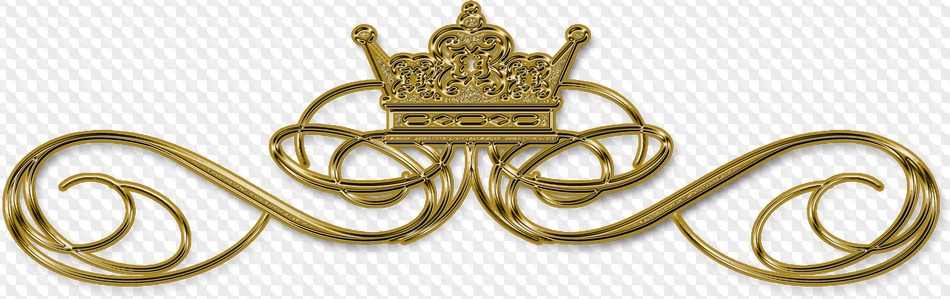 22 PNG, Gold dividers with crown and transparent background