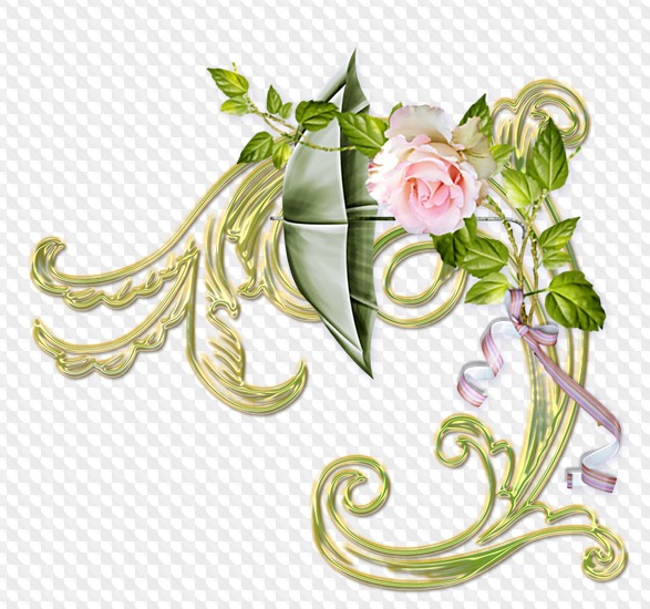 10 PNG, Brilliant curls with flowers on transparent background