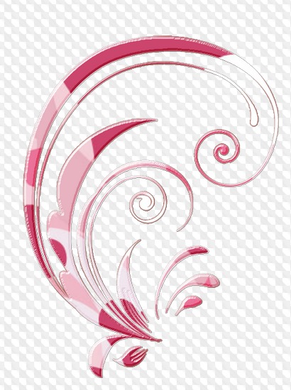 PSD, 18 PNG, Curls with flowers on a transparent background