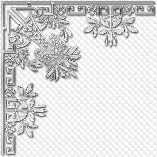 Updated: 2 PSD, 40 PNG, Gold and Silver Corners on transparent ...