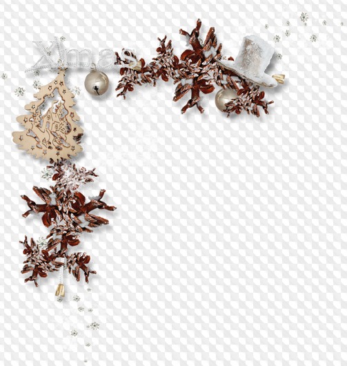 14 PNG, Christmas corners on transparent background