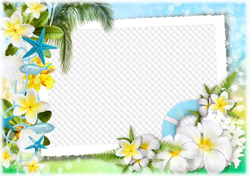 Set of png marine frameworks for Photoshop - Warm sea, soft sand ...