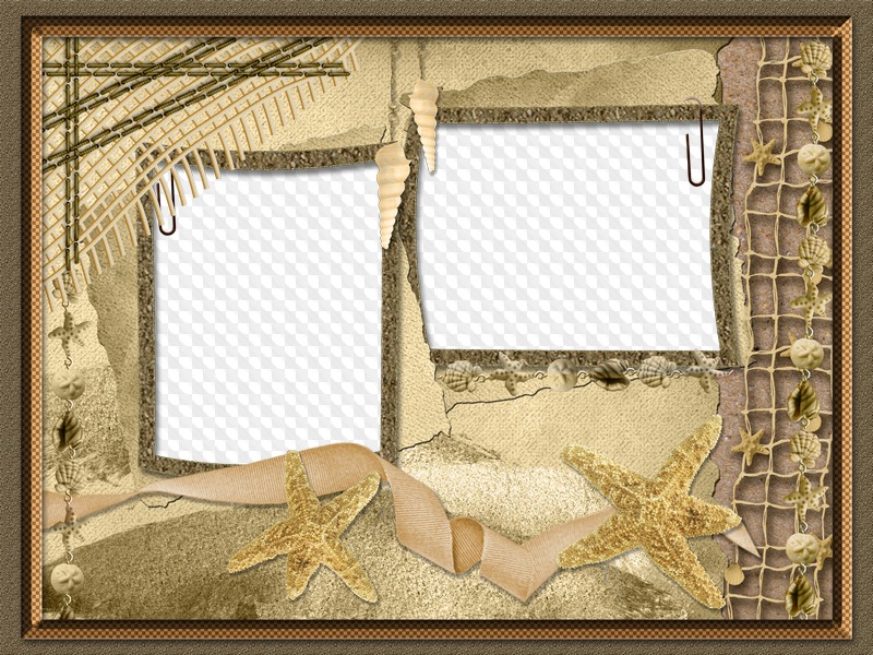 19 PNG, sea photo frames on transparent background