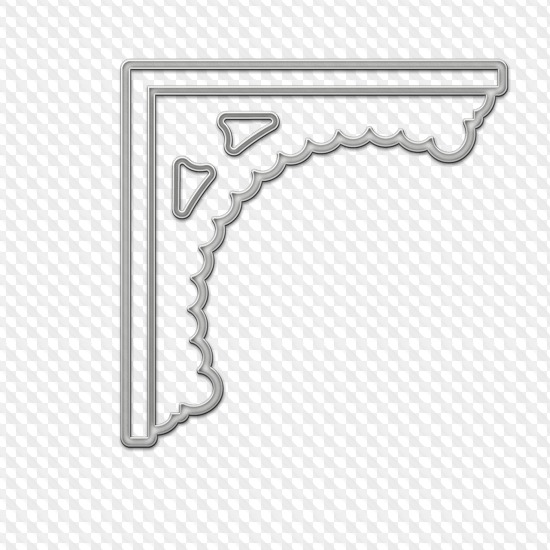 9 PNG, Silver corners on transparent background for design