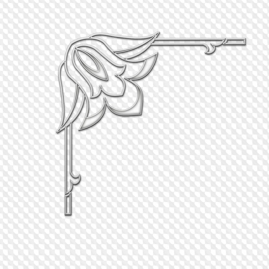 9 PNG, Silver corners on transparent background for design
