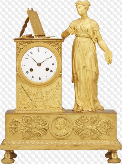 Desktop gold-plated Clock: transparent background, PNG format ...