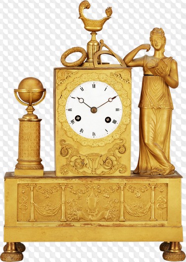 Desktop gold-plated Clock: transparent background, PNG format ...