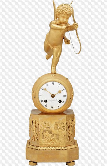 Desktop gold-plated Clock: transparent background, PNG format ...