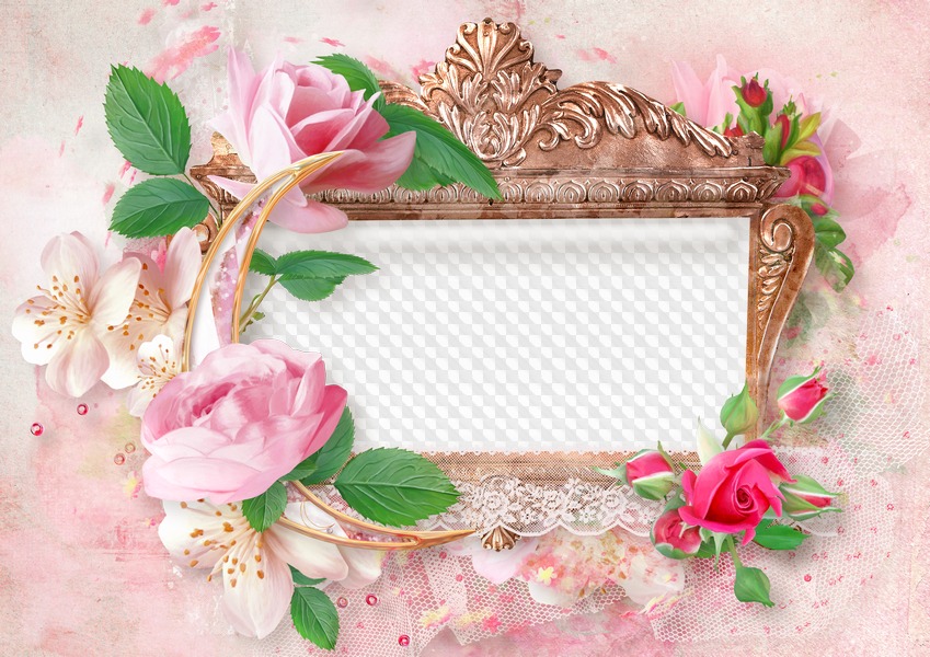 Wedding free photo frames in soft pink colors