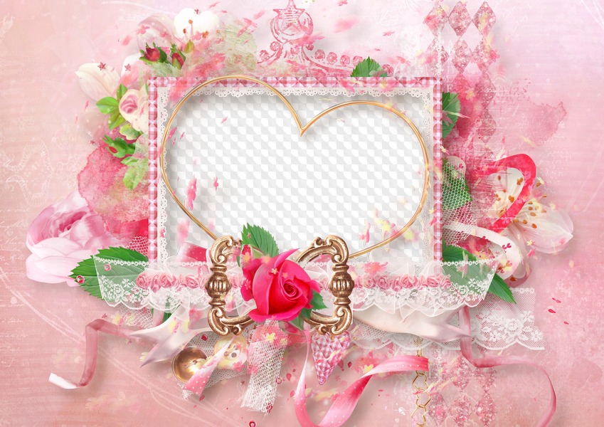 Wedding free photo frames in soft pink colors