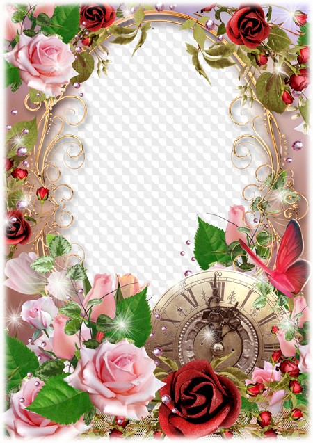 Romantic roses, photo frame for romantics