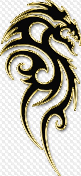 2 PSD, 19 PNG, Golden dragons for design on transparent background