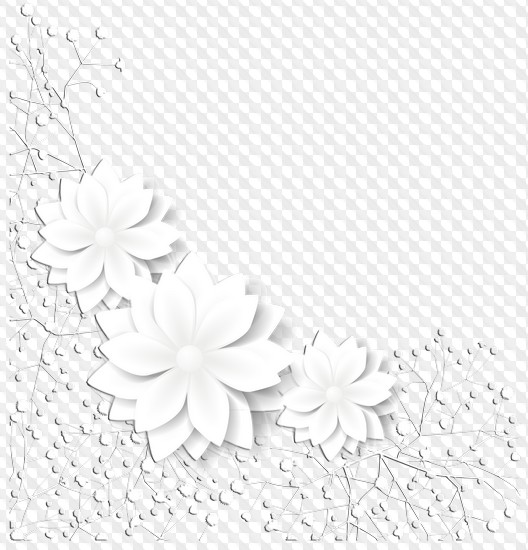 3 PSD, 9 PNG, White elements for design on transparent background
