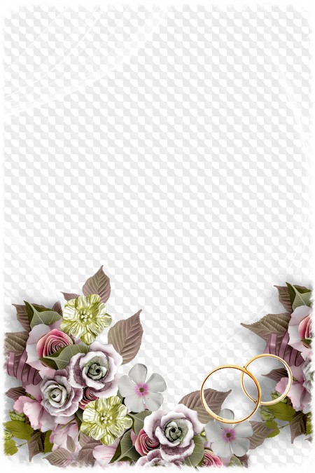 Wedding photo frame, two wedding rings