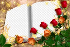 Open book, photo frame