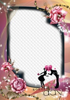 Romantic photo frame template ( photo frame psd png download )