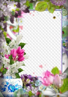 Womens Frame for Photoshop with flowers, roses