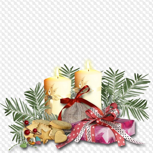 10 PNG, New year and Christmas clusters on a transparent background