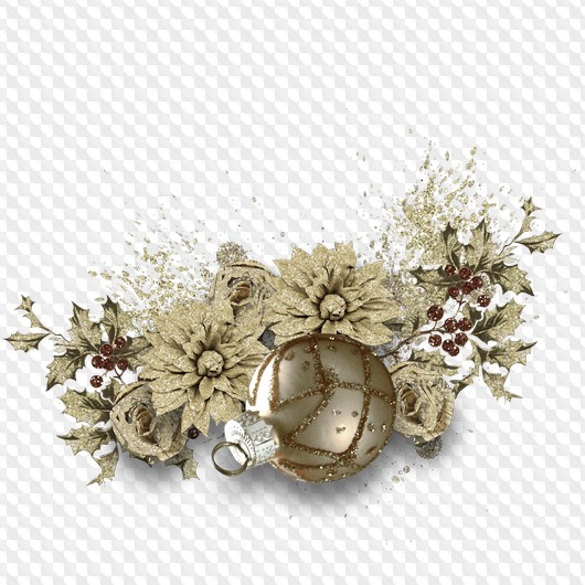10 PNG, New year and Christmas clusters on a transparent background
