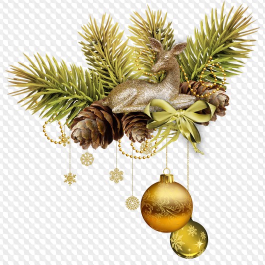 10 PNG, New year and Christmas clusters on a transparent background